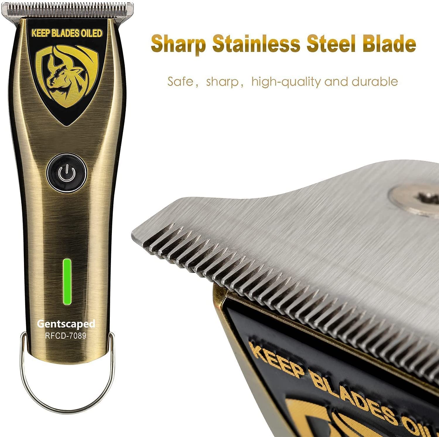 Gentscaped Cordless Professional T-Blade Hair Cutting Kit for Men Mini Beard Trimmer, Rechargeable ZeroGapped Hair Clippers
