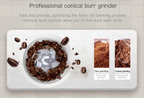 Epsilon Espresso Machine, Coffee Maker comes w/ 11 Brew Selections, 7 Inch AI Touchscreen and Italian, Self-Cleaning Exspresso Barista Brewer