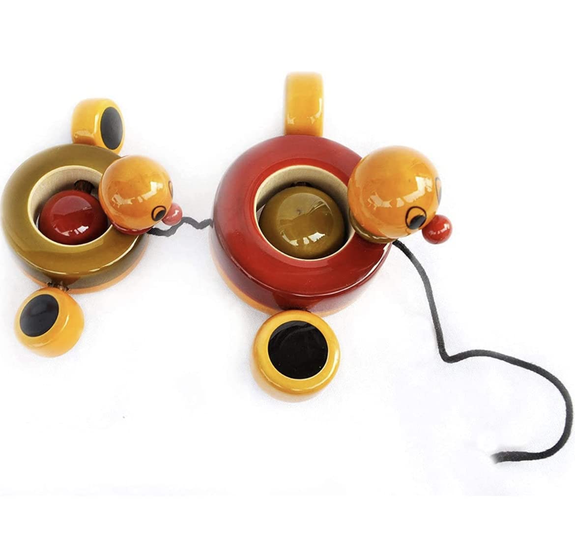 Duby & Duba is Handmade Wooden Pull Toy Consisting of a Pair of Ducks. for Toddlers Age12 - Months, and up