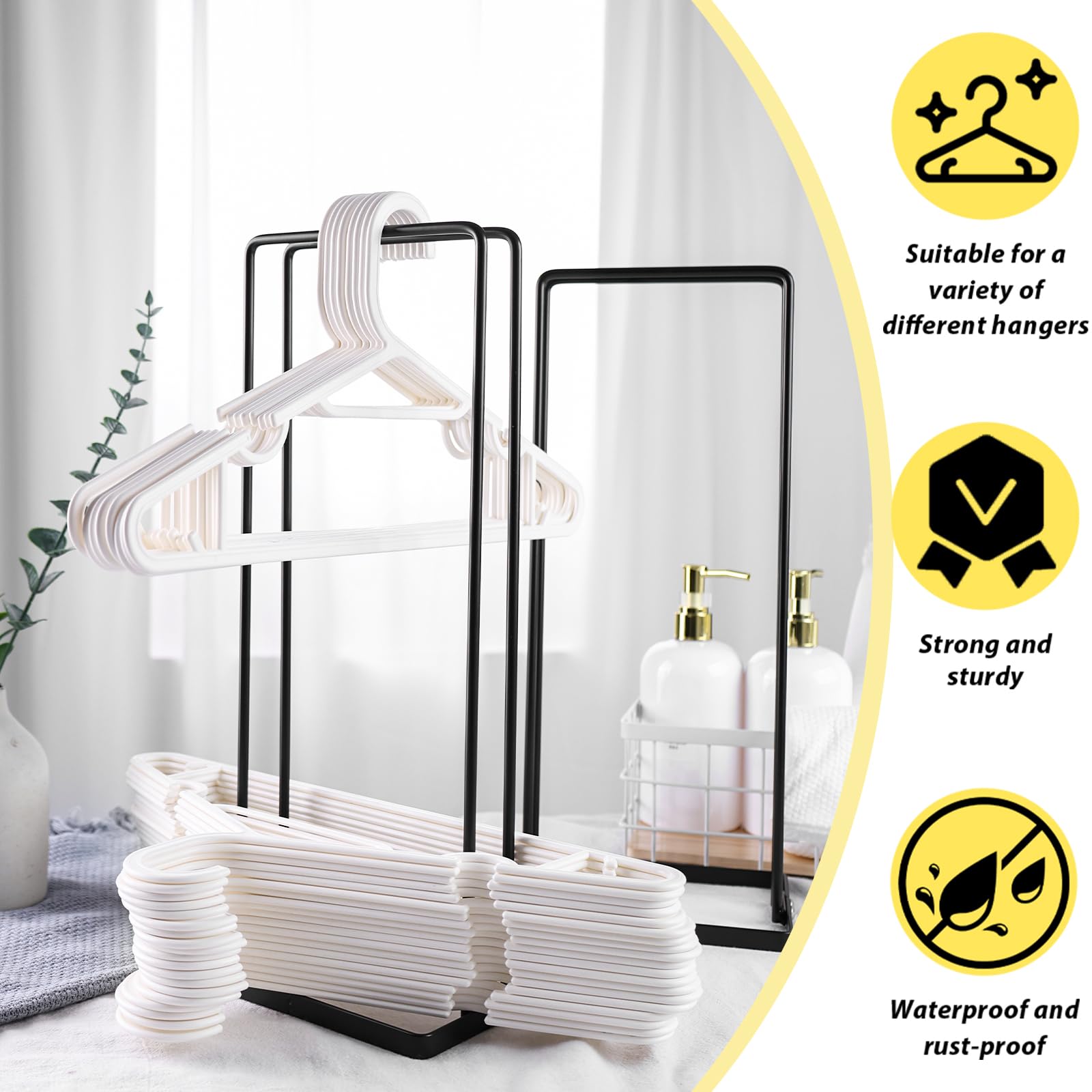 JOHOUSE Hanger Stacker, Hanger Holder Hanger Organizer Clothes Hanger Stacker for Laundry Room Closet