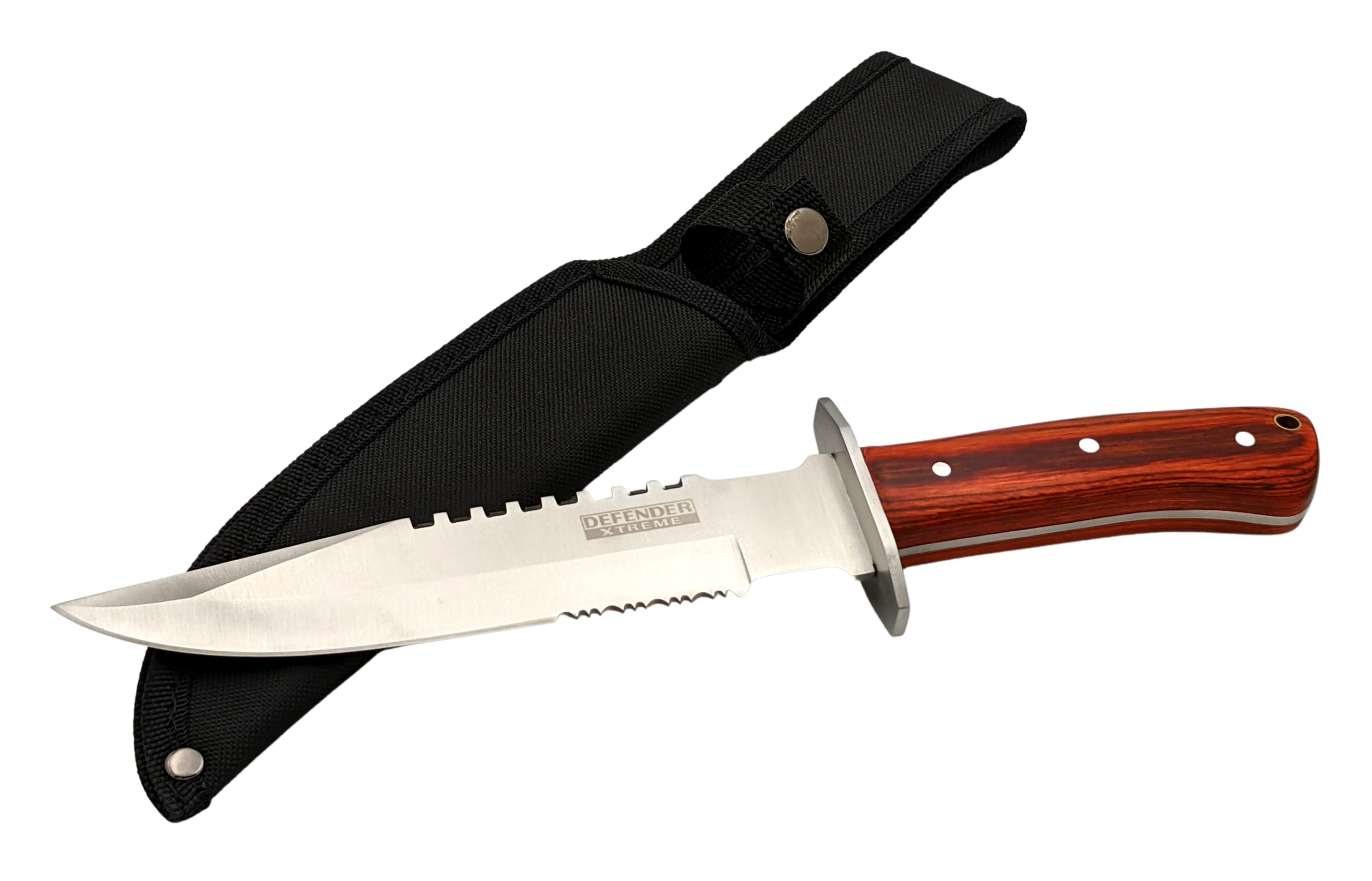 Defender Xtreme Full Tang Serrated Blade 11-inch Hunting Knife with Sheath