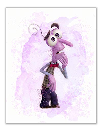 Inside Out Watercolor Wall Art Prints - Set of 6 (8 inches by 10 inches) Photos - Joy Sadness Fear Anger Disgust Bing Bong