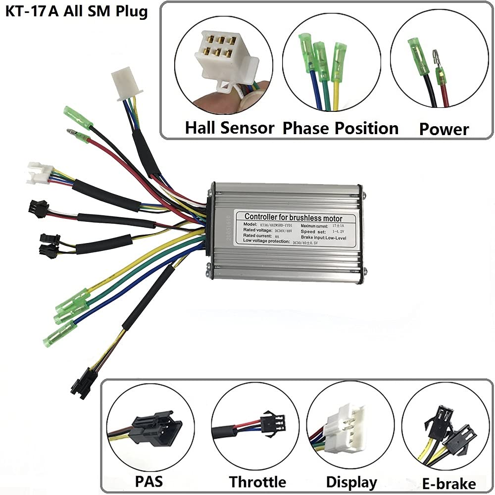 Ebike Control System kit KT System 17A Controller LED Display for 250W-350W Ebike Kit