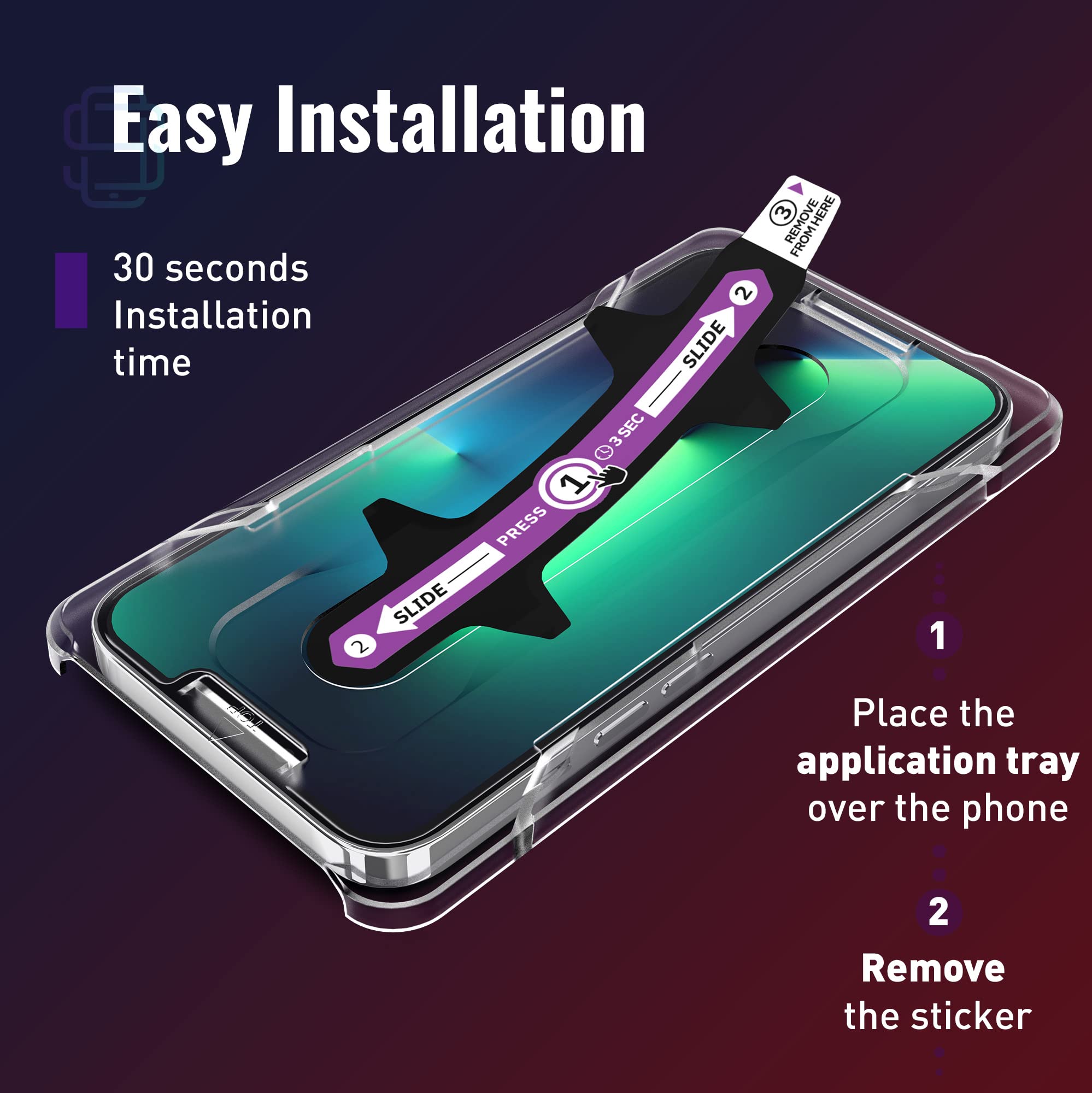 Defenslim for iPhone 13 Pro Max Screen Protector [2-Pack] with Easy Auto-Align Install Kit - Tempered Glass for iPhone 13 Pro Max (6,7") - New Glass with Your Next Phone