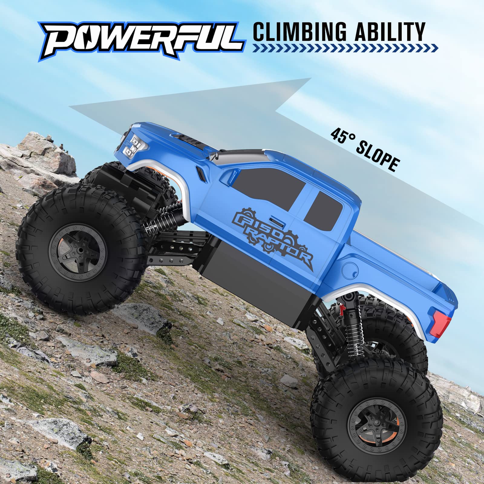 DOUBLE E Remote Control Truck Toy with Real Lights RC Cars Toys Gift RC Truck for Kids