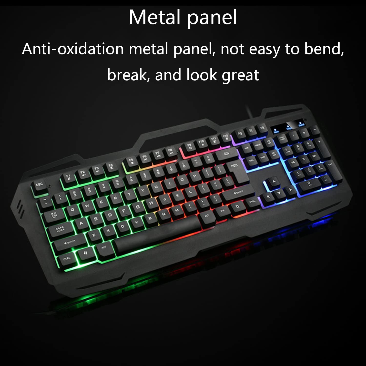EXHNLE Gaming Keyboard and Mouse Combo, Wired RGB Backlit Gaming Keyboard, with 104 Key Computer PC Gaming Keyboard for PC/Laptop (Color : White)