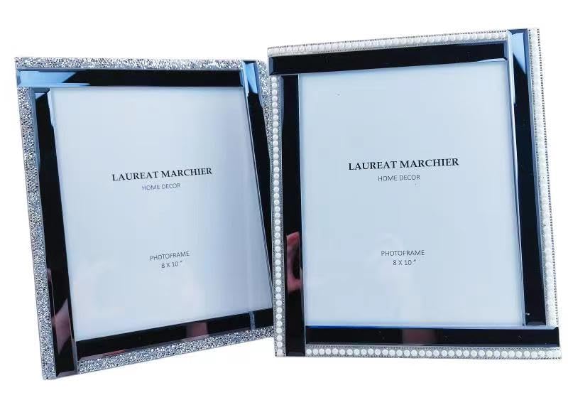 Laureat Marchier 4x6 6x8 8x10 Glass Picture Frames, Mirrored Photo Frames for Wall or Tabletop Décor (Natural Sea)