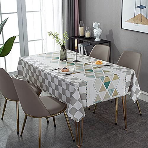 Geometric Stripes Tablecloth Black and Gray Stitching Pattern Rectangular Waterproof Kitchen Wedding Decor De Table A5 140x210cm