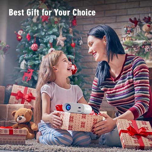 Mini Projector, VISSPL 1080P Supported Video Projector, Portable Outdoor Projector with Tripod, Kids Gift, Home Theater Movie Projector Compatible with Android/iOS/Windows/TV Box/HDMI/USB