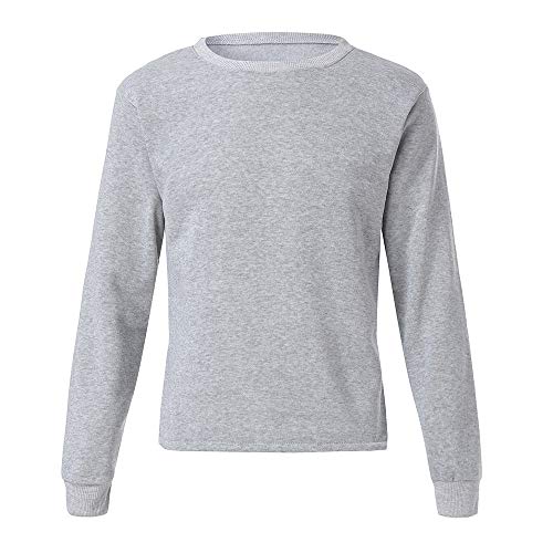 Thenlian Personality Men's Winter Casual Slim Long Sleeve Sweatshirt Pullover Top Blouse(XXL, Gray)