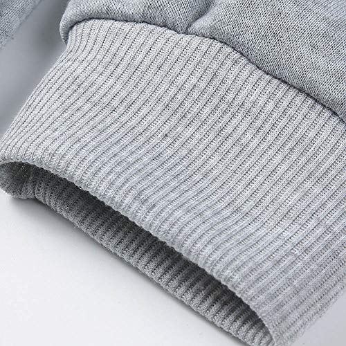Thenlian Personality Men's Winter Casual Slim Long Sleeve Sweatshirt Pullover Top Blouse(XXL, Gray)