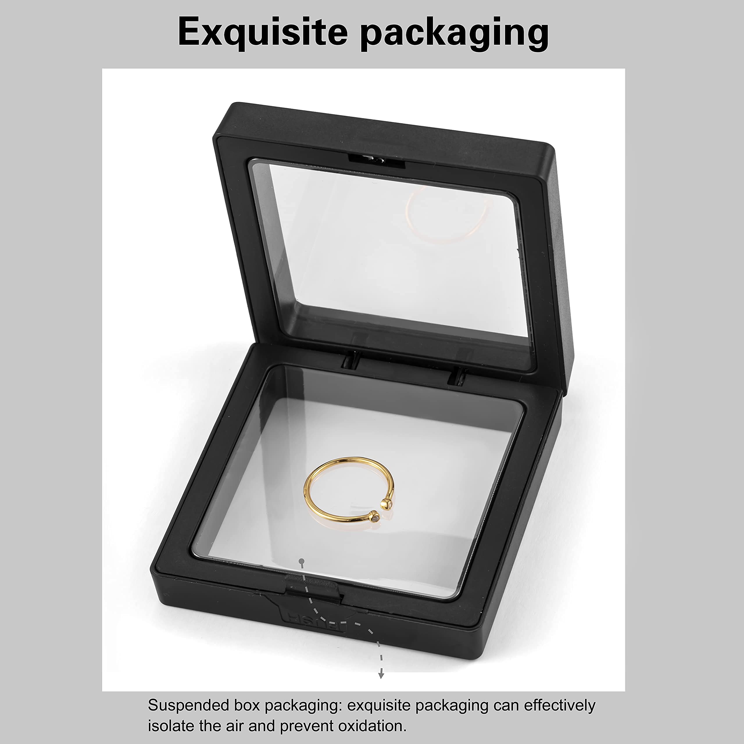 Cowlyn Open Adjustable Ring Gold 925 Silver Stackable Eternity Band Trendy Eternity Jewelry for Women (with Gift Box)