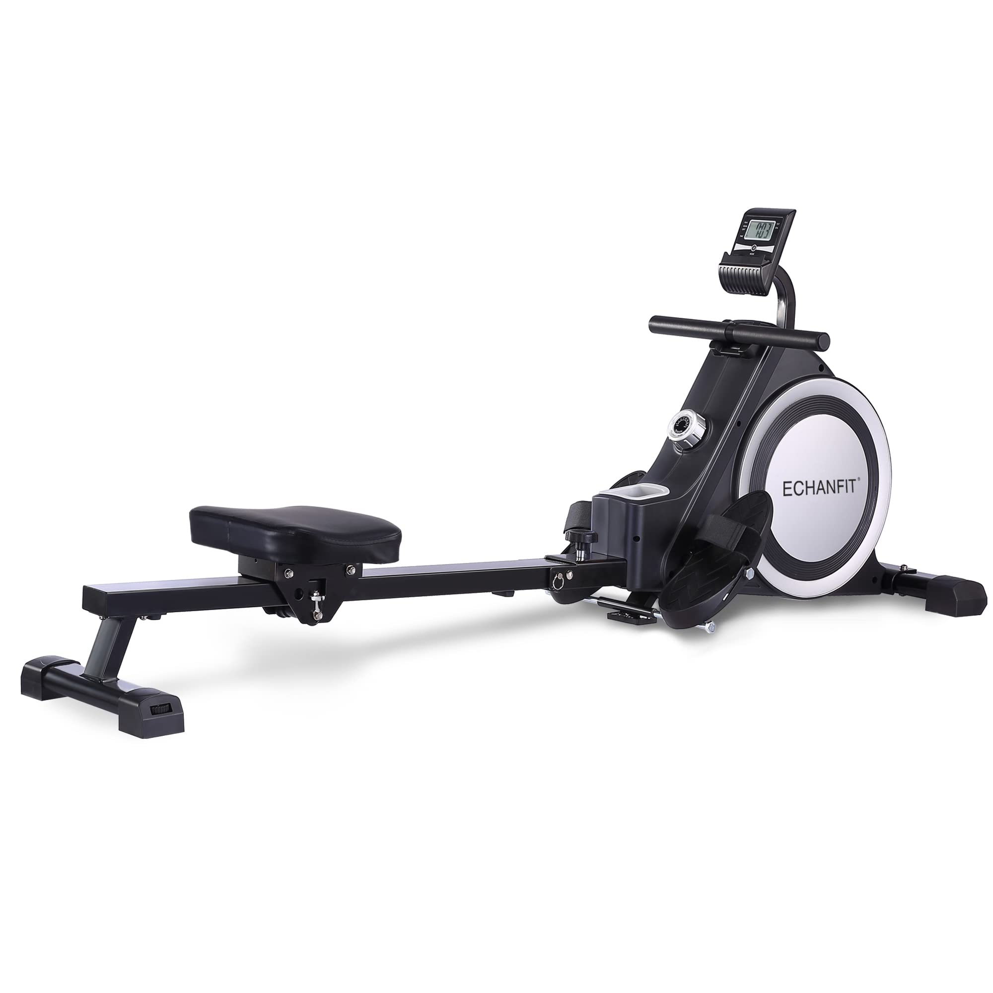 ECHANFIT Magnetic Rowing Machine with Bluetooth Fitness App for Home Use, Foldable Rower 350 LB Max Weight Capacity with LCD Monitor for Full Body Workout
