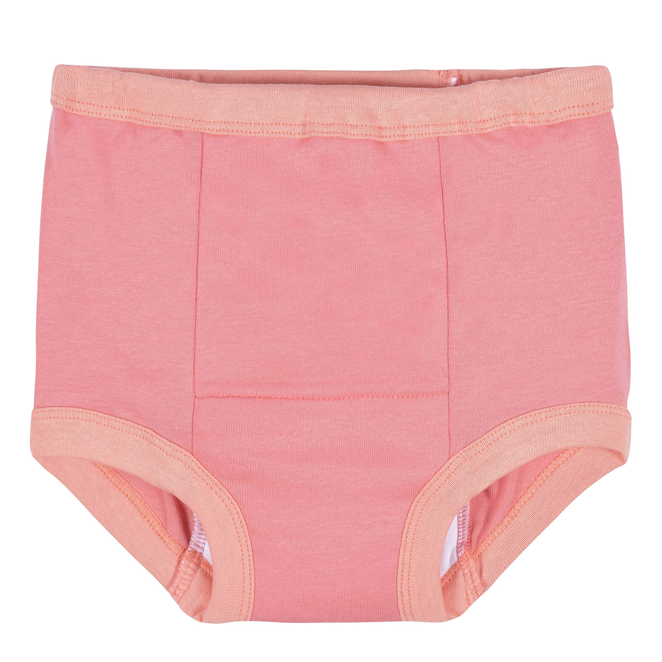 Gerber Baby Girls Infant Toddler 4 Pack Potty Training Pants Underwear Peach and Yellow 2T