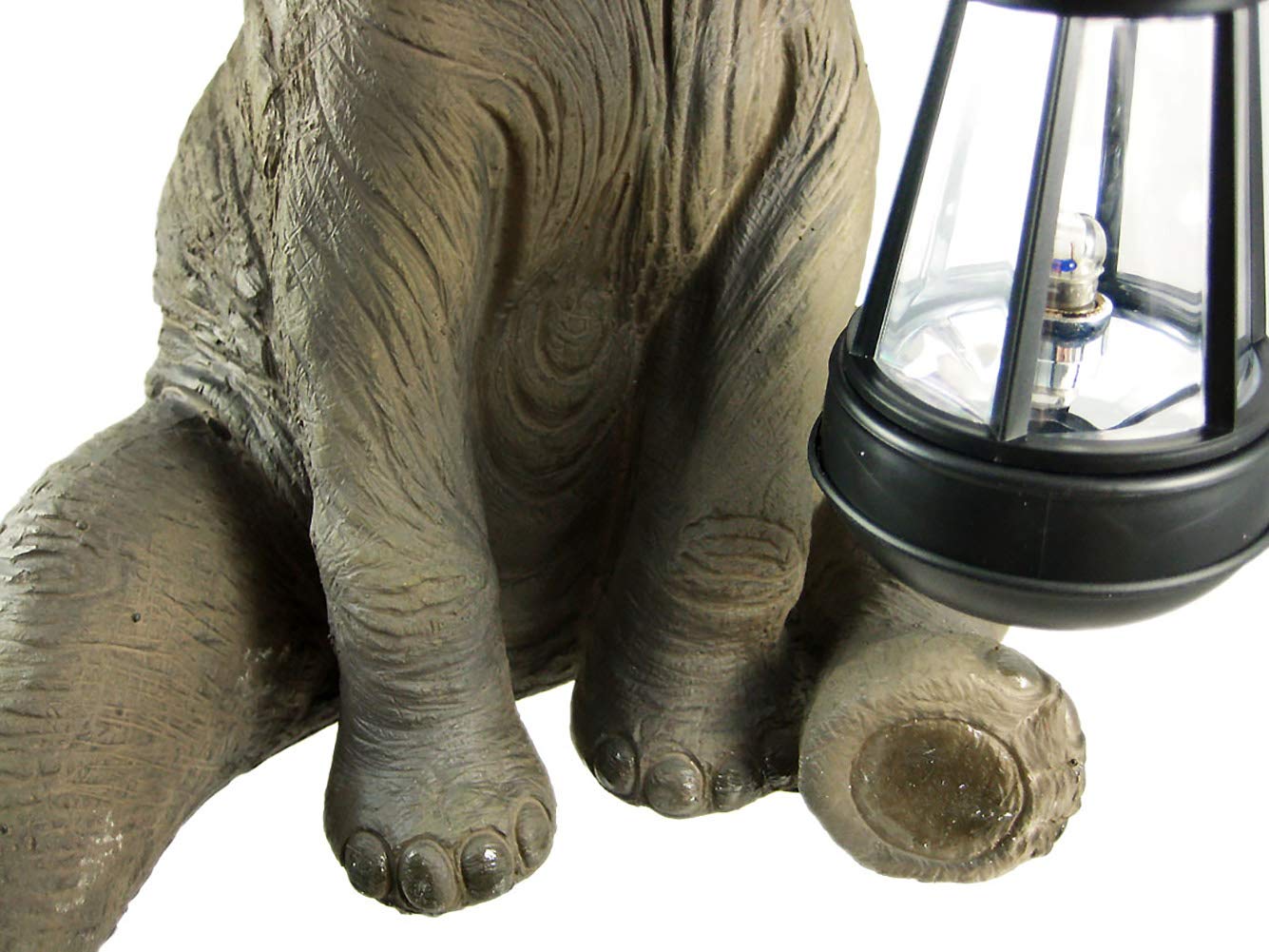Things2Die4 Enchanting African Elephant Statue with Lantern- Adorable Porch and Garden Decor - 13.5 Inches High - Hand-Painted Outdoor Sculpture for Nature Lovers