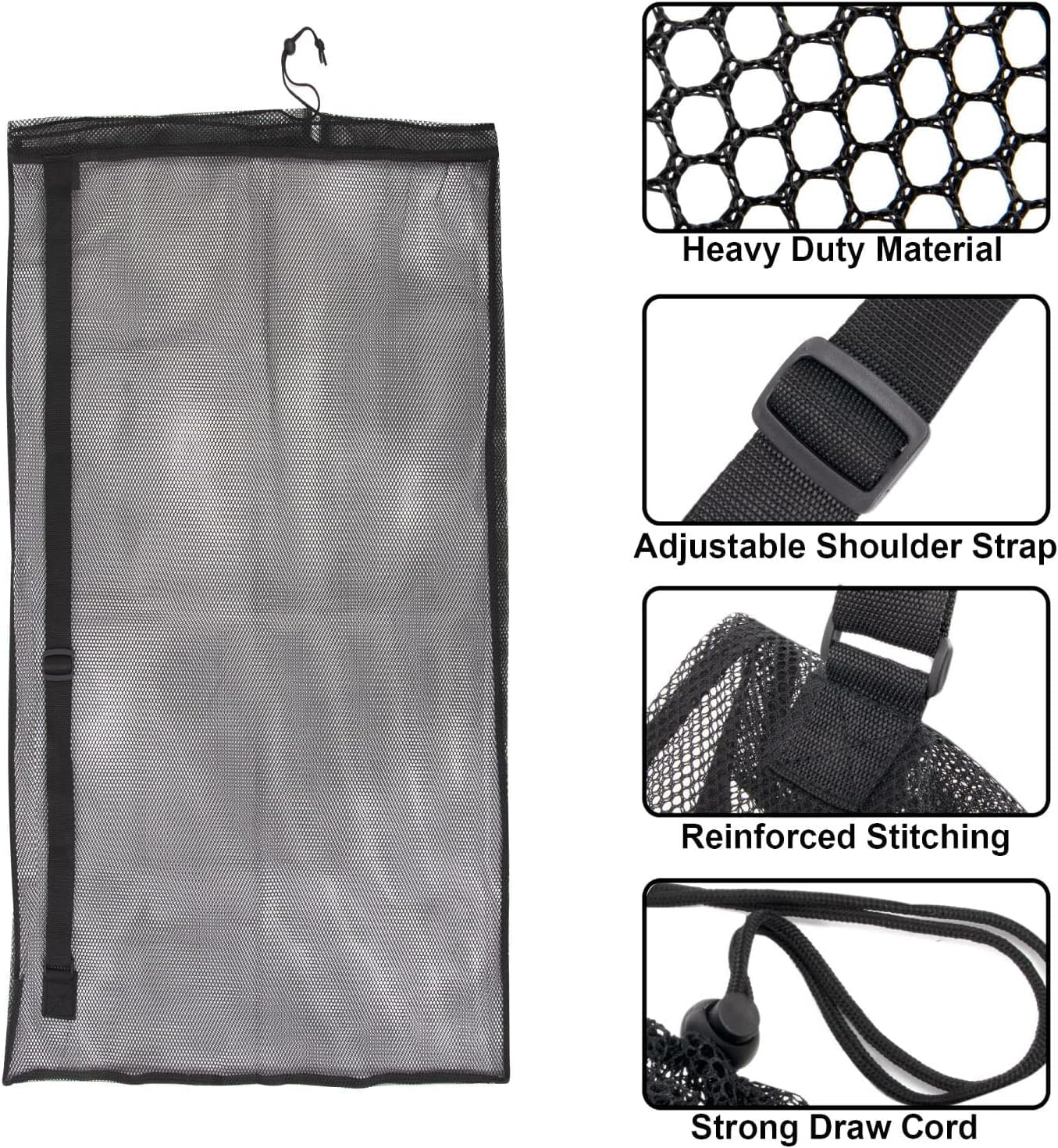 Mesh Laundry Backpack Bag Heavy Duty Extra Large Laundry Backpack with Strap for College Dorm, Travel, Apartment