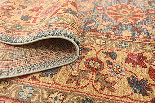 Unique Loom Edinburgh Collection Classic Oriental Traditional French Cottage Inspired Intricate Design Area Rug (6' 0 x 9' 0 Rectangular, Light Blue/ Beige)