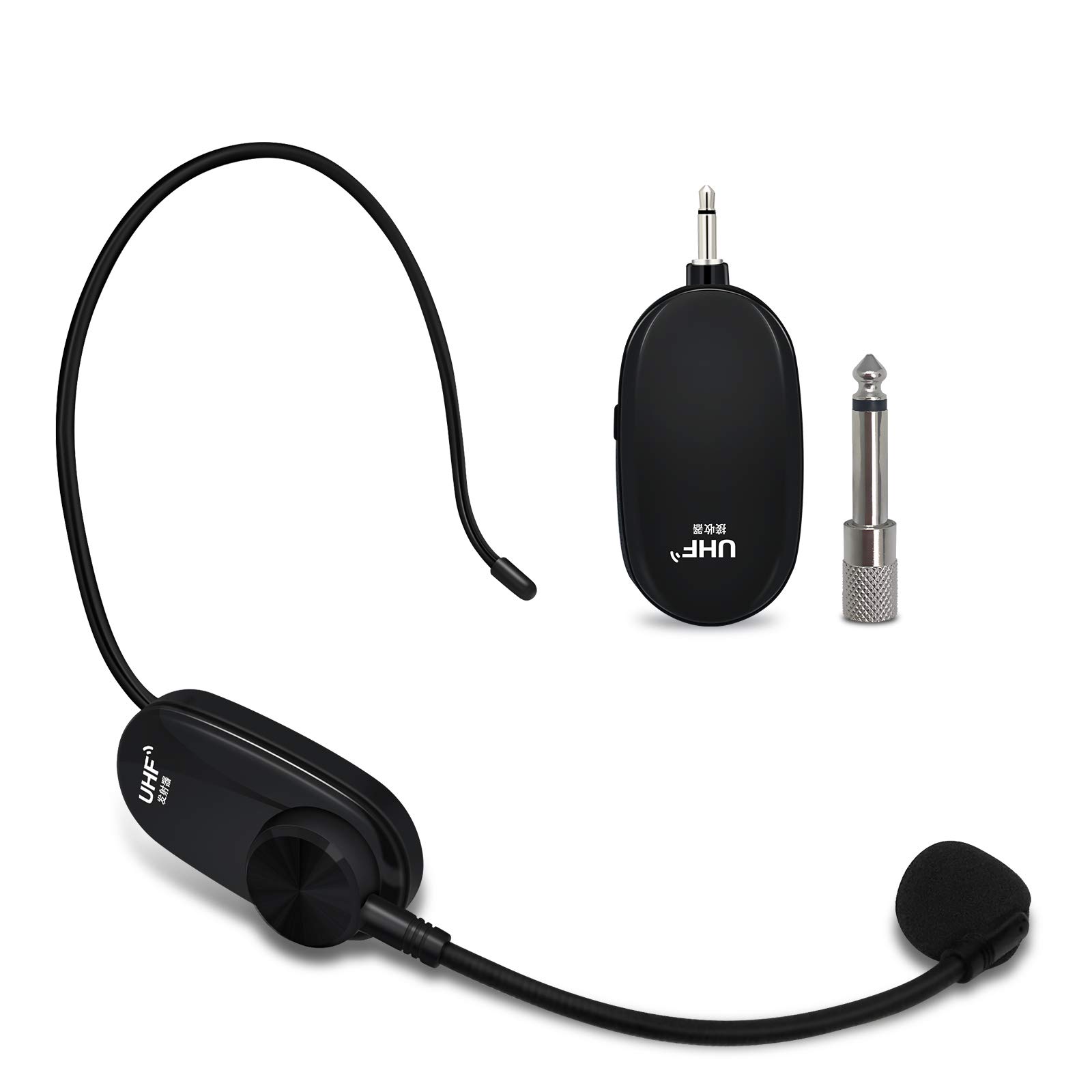 ZOWEETEK Wireless Microphone Headset,UHF Wireless Headset Mic,UHF Headset Mic System,165ft Range,Support PA System,Power Amplifier,Voice Amplifier for Teachers,Fitness Instructor,Training,Lecturers
