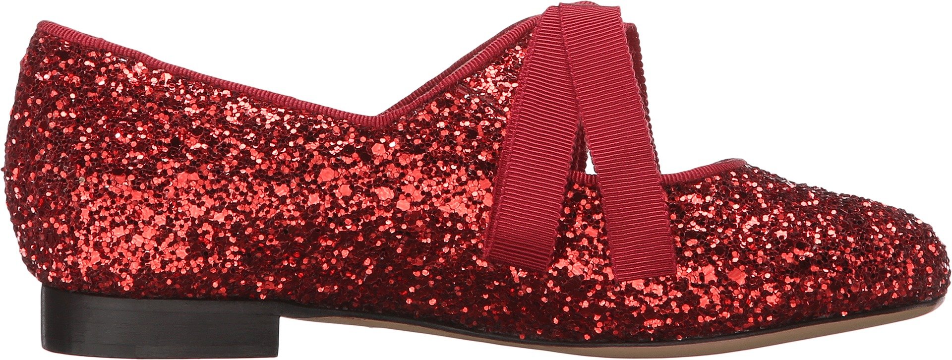 charlotte olympia Girl's Incy Olivia Little Kid, Red Glitter Fabric, 26 (US 9 Toddler) M