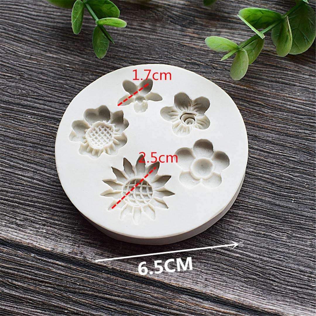 Dekostar Chrysanthemum Silicone molds Flowers Chocolate Party Cake Decorating Tools DIY Sunflower Baking Fondant Silicone Mold (5 cavity small Chrysanthemum)