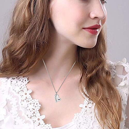 Cremation Urn Ashes Necklace "Dad Forever In My Heart" Stainless Steel Keepsake Waterproof Memorial Pendant (dad)