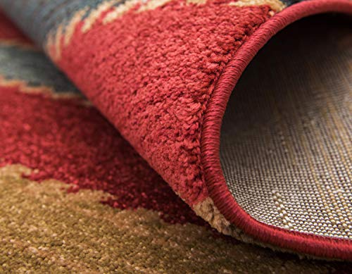 Unique Loom Fars Collection Area Rug - Monterey (8' Round, Multi/ Rust Red)
