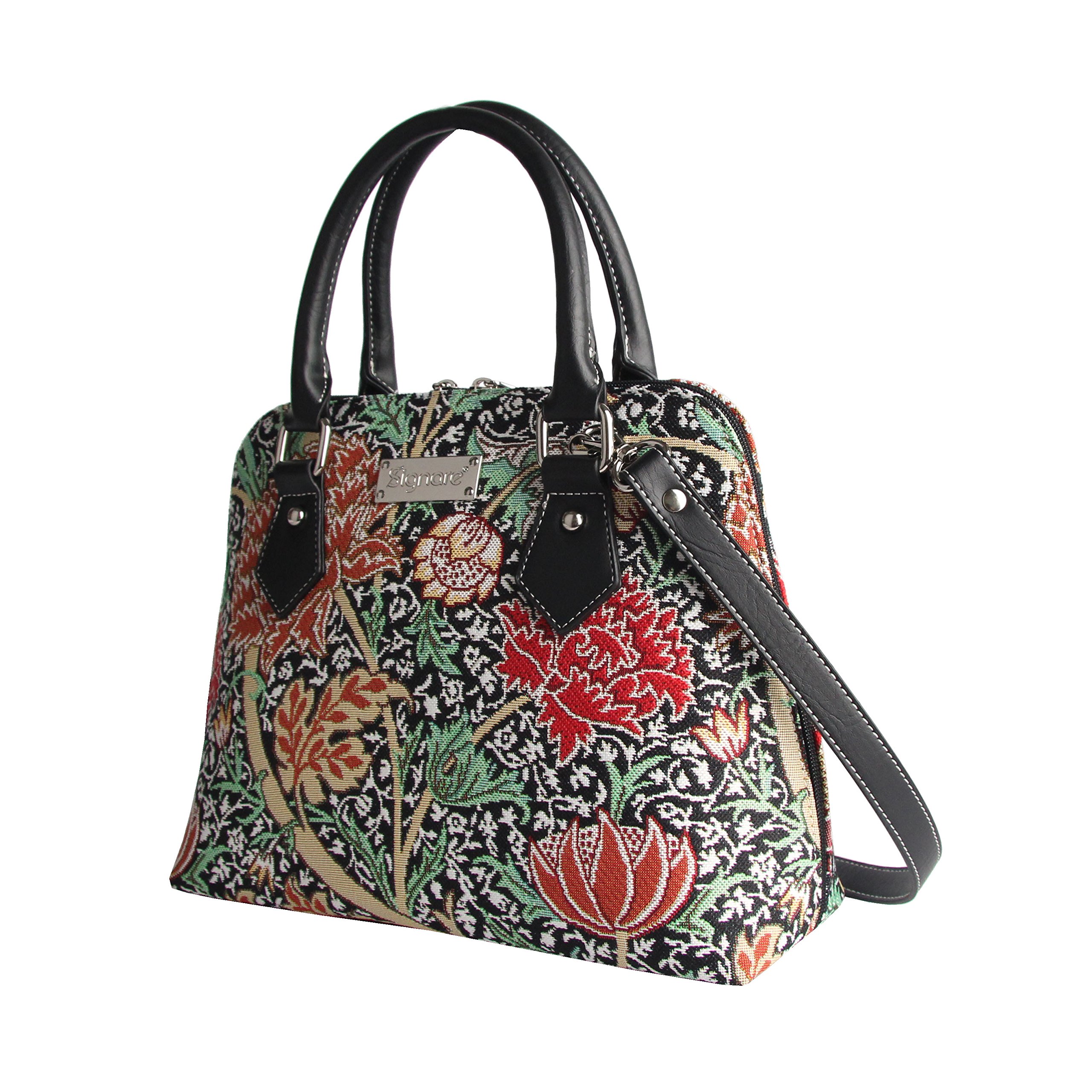 Signare Tapestry Hand Shoulder Bag Cross Body Purses Handbag Satchel Bag for Women In William Morris Cray design | CONV-CRAY