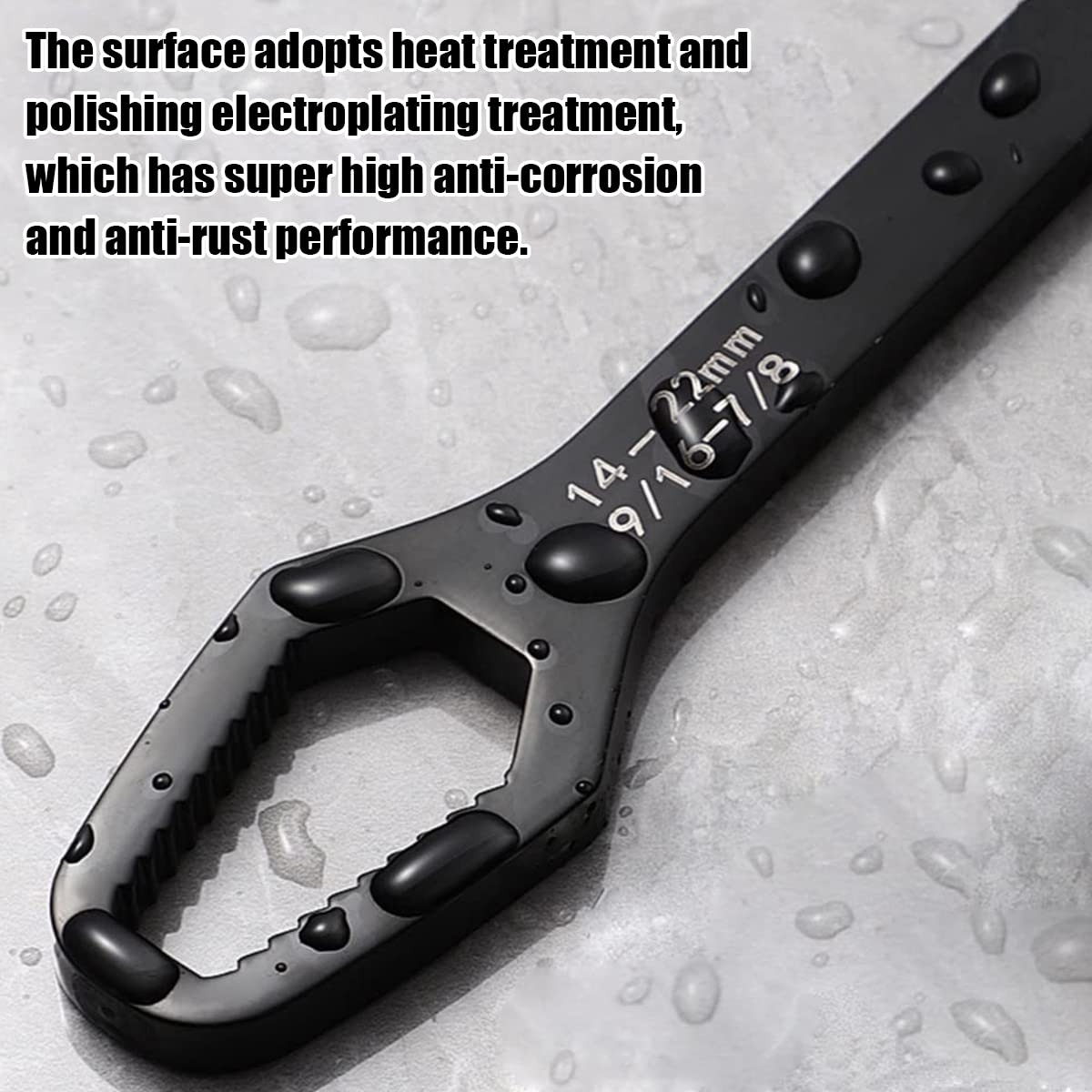 FUYGRCJ 4pcs Self-Tightening Multifunctional Wrench Set, 8-22mm, Chrome Vanadium Steel