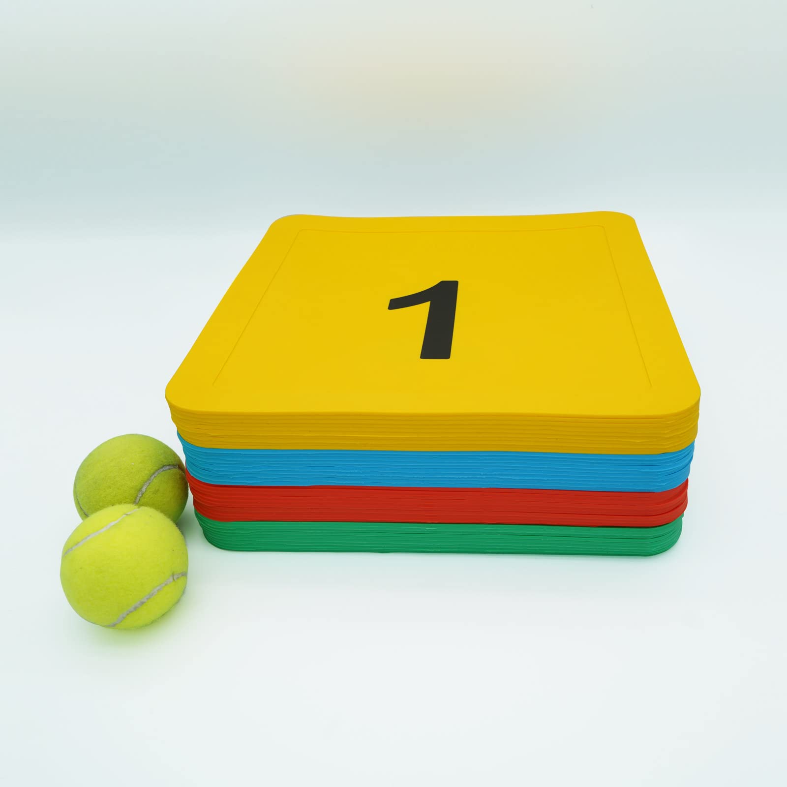 Eco Walker 12inch Numbered Floor Spot Markers Thrown Down Baseball Bases Foot Yard Marker Hopscotch Square Mat (BLUE)