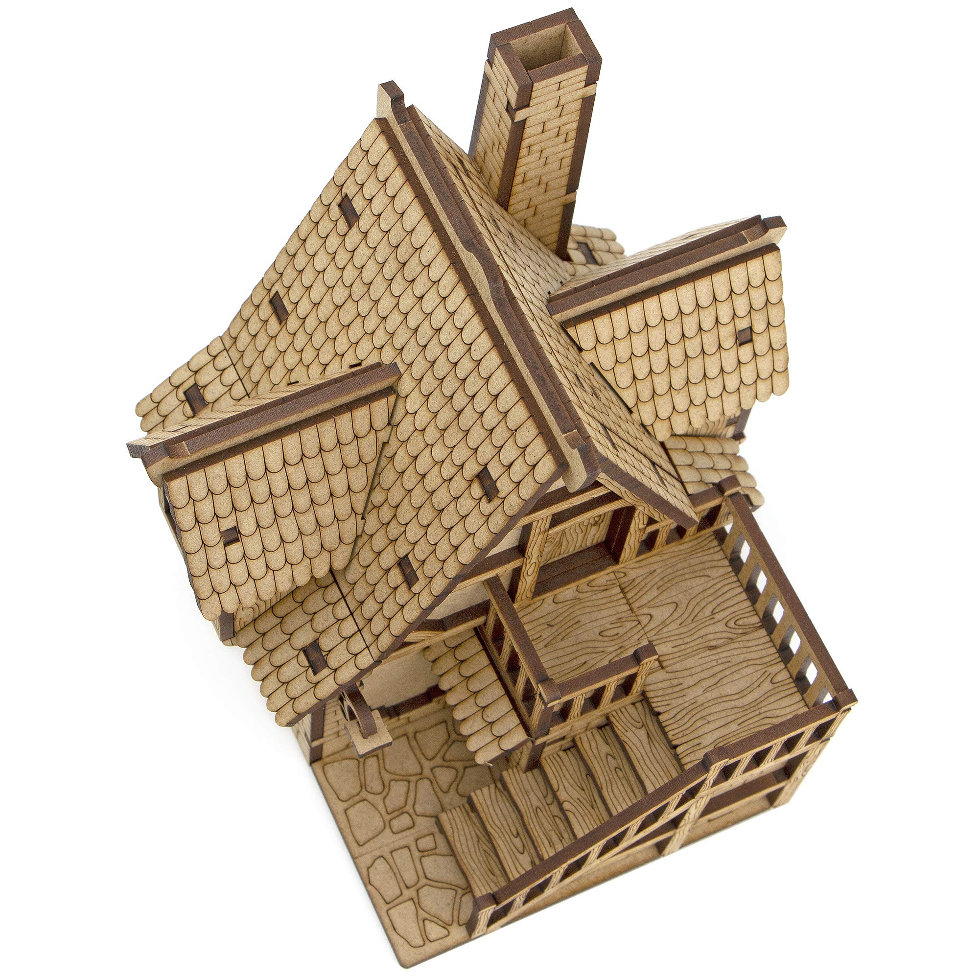 TowerRex Big House D&D Terrain Town Buildings - DND Accessories for Dungeons & Dragons, Pathfinder, Warhammer, Tabletop Battle map Grid, Wargaming Terrain, Scenery for 25mm 32mm 28mm Miniatures