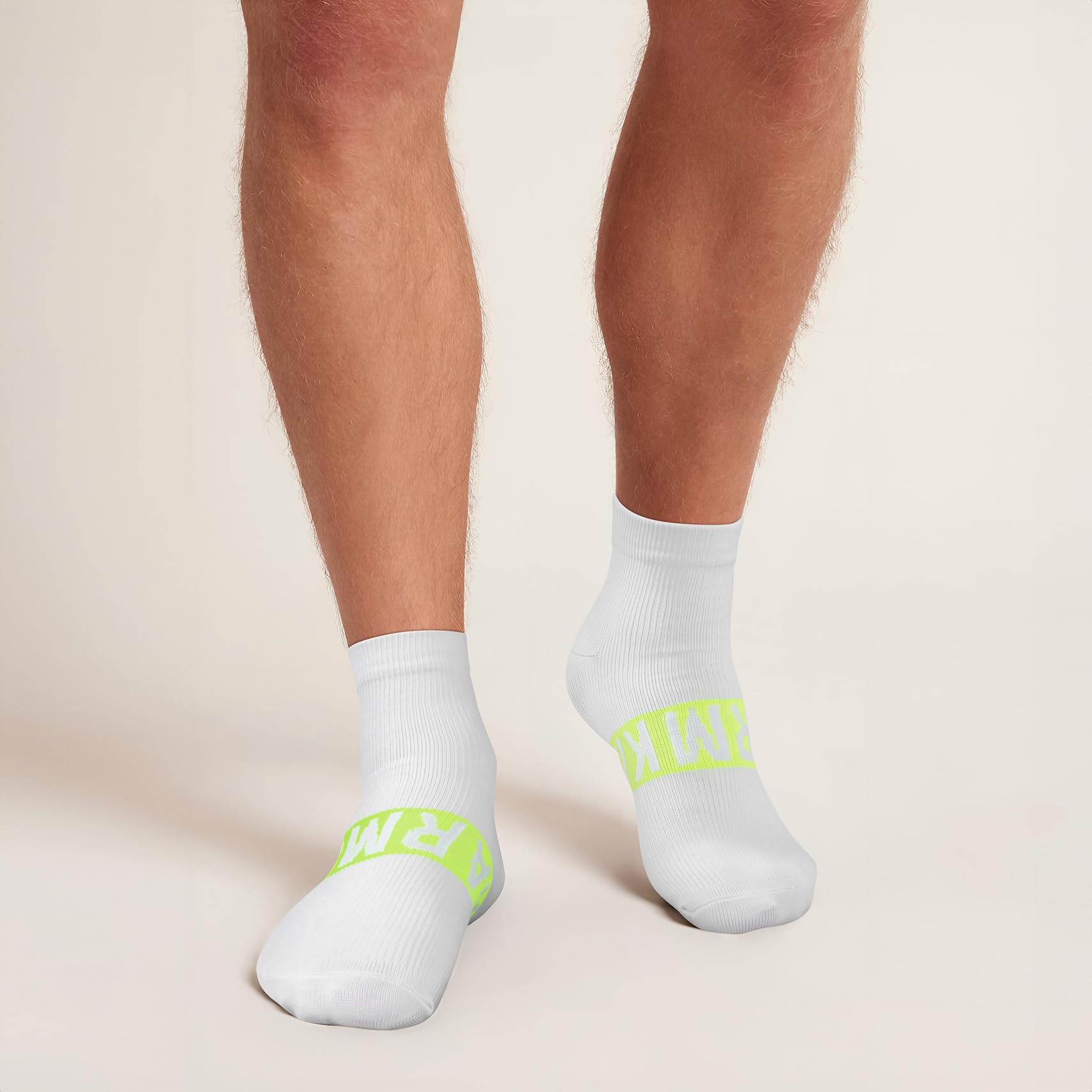 CHARMKING Compression Socks for Women & Men Circulation 6 Pairs 15-20 mmHg Ankle Socks is Best for Athletic(S/M,White/Green)