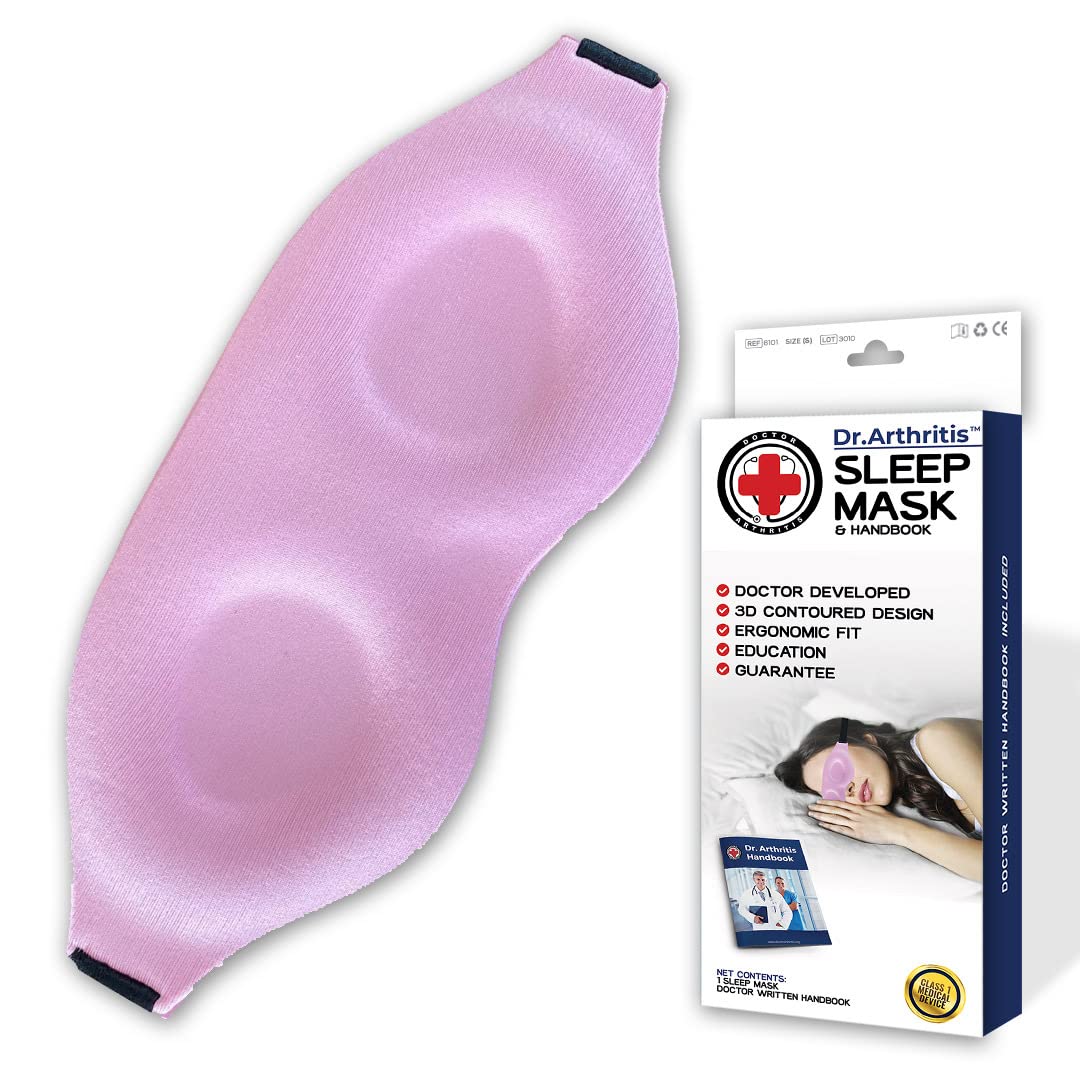 Dr. Arthritis Doctor Developed Copper Wrist Brace BUNDLE WITH Doctor Developed Pink Sleep Eye Mask, Sleeping Masks for Women & Men
