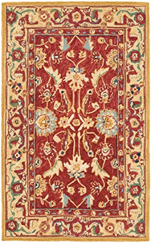 SAFAVIEH Chelsea Collection Accent Rug - 2'6" x 4', Black, Hand-Hooked French Country Wool, Ideal for High Traffic Areas in Entryway, Living Room, Bedroom (HK80A)