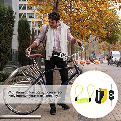 DOITOOL Padlocks 2Pcs Disc Lock Alarm with Reminder Cable Anti- Motorcycle Alarm Padlock for Bikes Scooters Accessories Motor Bike