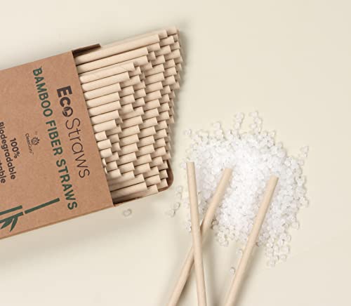 Eco Straws Disposable β Biodegradable Bamboo Paper Straw β Natural Compostable Long Drinking Straws for Cocktail, Smoothie, Coffee, Cereal, and Soft Drinks β Plastic Straws Alternative - 100pcs