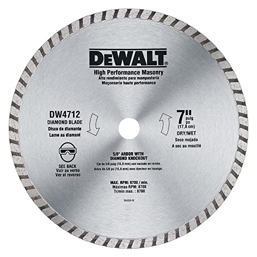 DEWALT Diamond Blade for Masonry, 7-Inch (DW4712B)