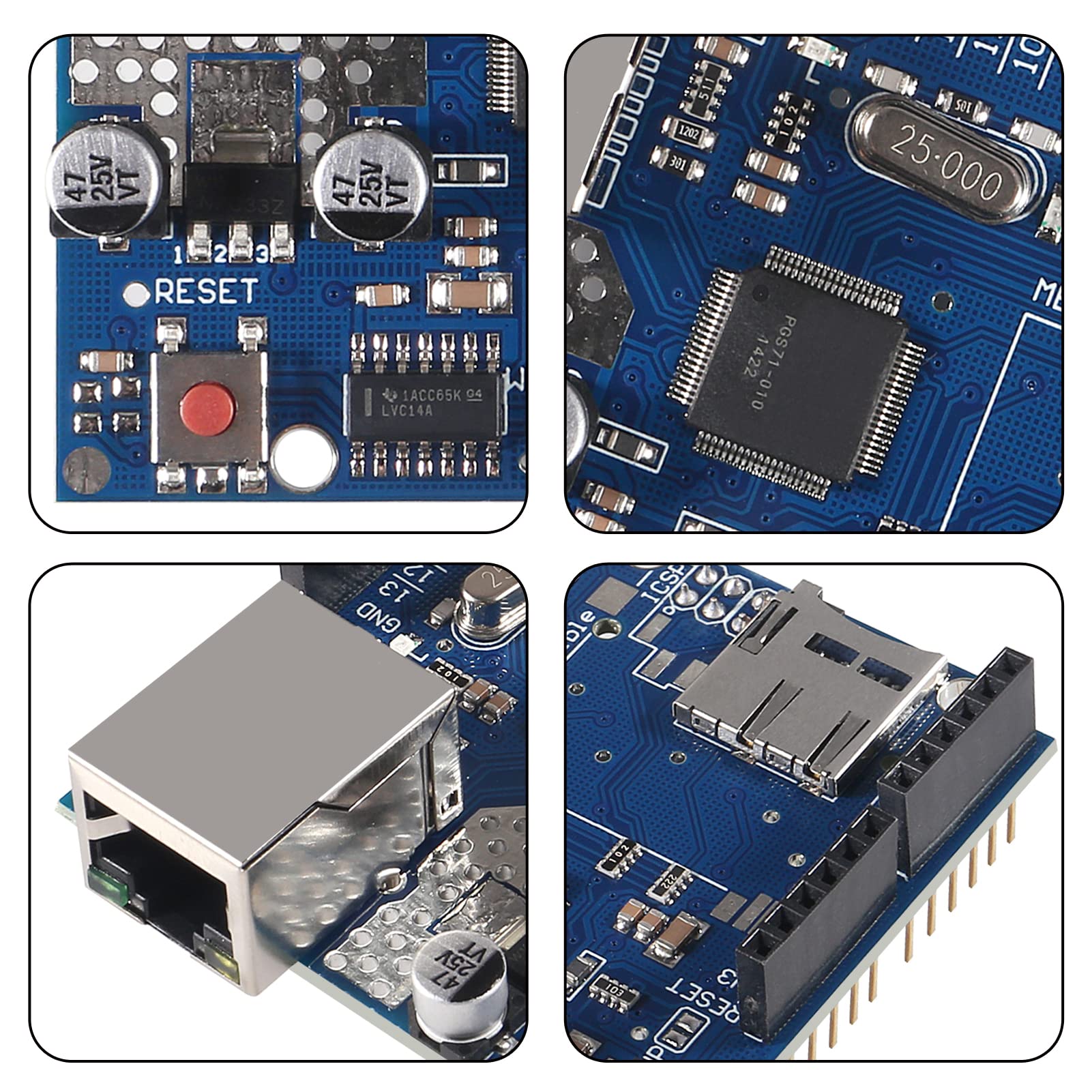 DWEII 2PCS W5100 Ethernet Network Shield W5100 Ethernet Expansion Board with SD Card Slot for Arduino UNO MEGA2560