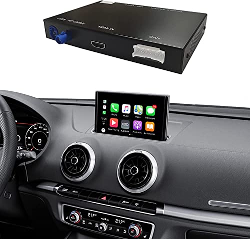 Ninetom Wireless CarPlay Android Auto Retrofit Kit for 2013-2018 Audi A3/S3, Carplay Module Receiver Box Support Navigation, Maps, Music, Mirroring, Camera