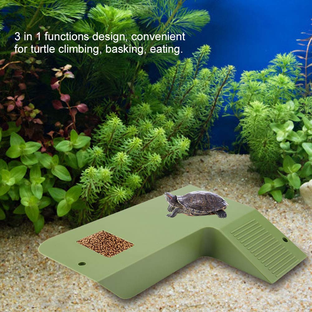 Restokki Turtle Frog Floating Island Aquatic Pet Reptile Aquarium Floating Island Habitat Supplies Aquarium Ornament(Green)