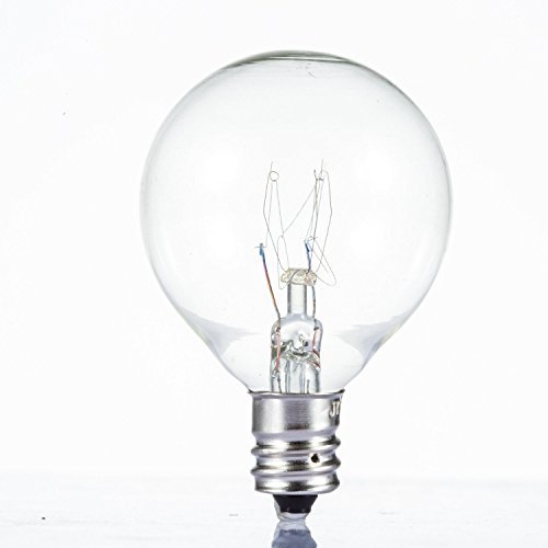 Joyin Pack of 10 Bulbs,Replacement Glass Bulbs for String Lights with G40 Clear Globe Bulbs(5W,Warm Incandescent,1.5")