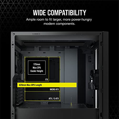 Corsair 5000D Tempered Glass Mid-Tower ATX PC Case - Black
