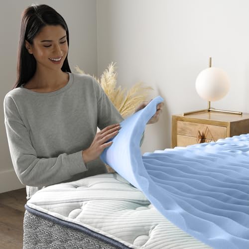 Serta Comfort Zone Cooling Memory Foam Mattress Topper, 1.5 Inch, Queen