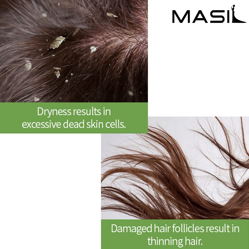 Masil 5 Probiotics Apple Cider Vinegar Shampoo 1Pack(0.3floz X 20ea) Travel Portable Reduces Itchy Scalp Dandruff Frizz Sulfate Free Restores Shine Clarifying Vitamin E Optimal pH level