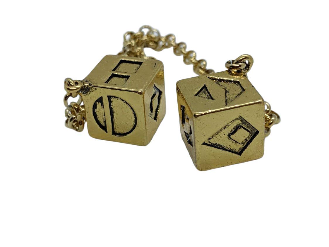 Smuggler's Dice Accurate Antique Weathered Gold Plated Solo Dice (Large)