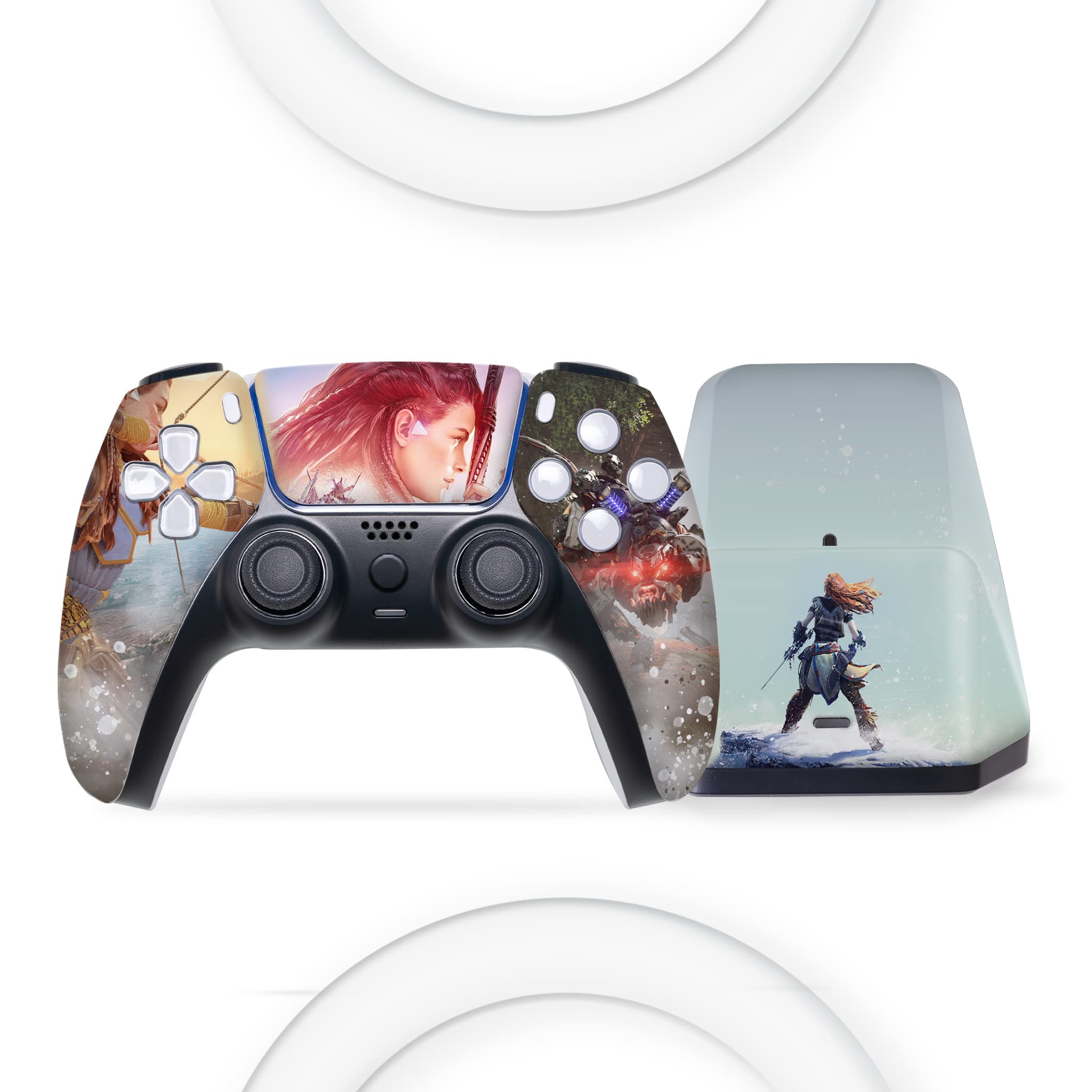 Dyeport Original PS-5 Controller with Quick Magnetic Charging Stand Compatible with PS-5 Console | Made in USA with Advanced Hydrographic Technology (NOT JUST A Skin or Sticker)(Controller Included)