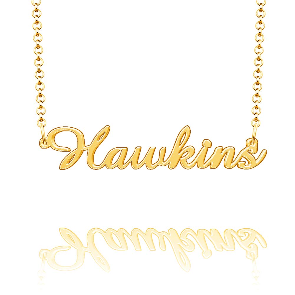 CLY Jewelry Hawkins Necklace Personalized Custom Name Women Mala Autism Mikimoto Diction