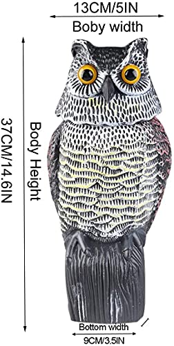 Fake Owl Sculpture with Rotating Head Owl for Garden