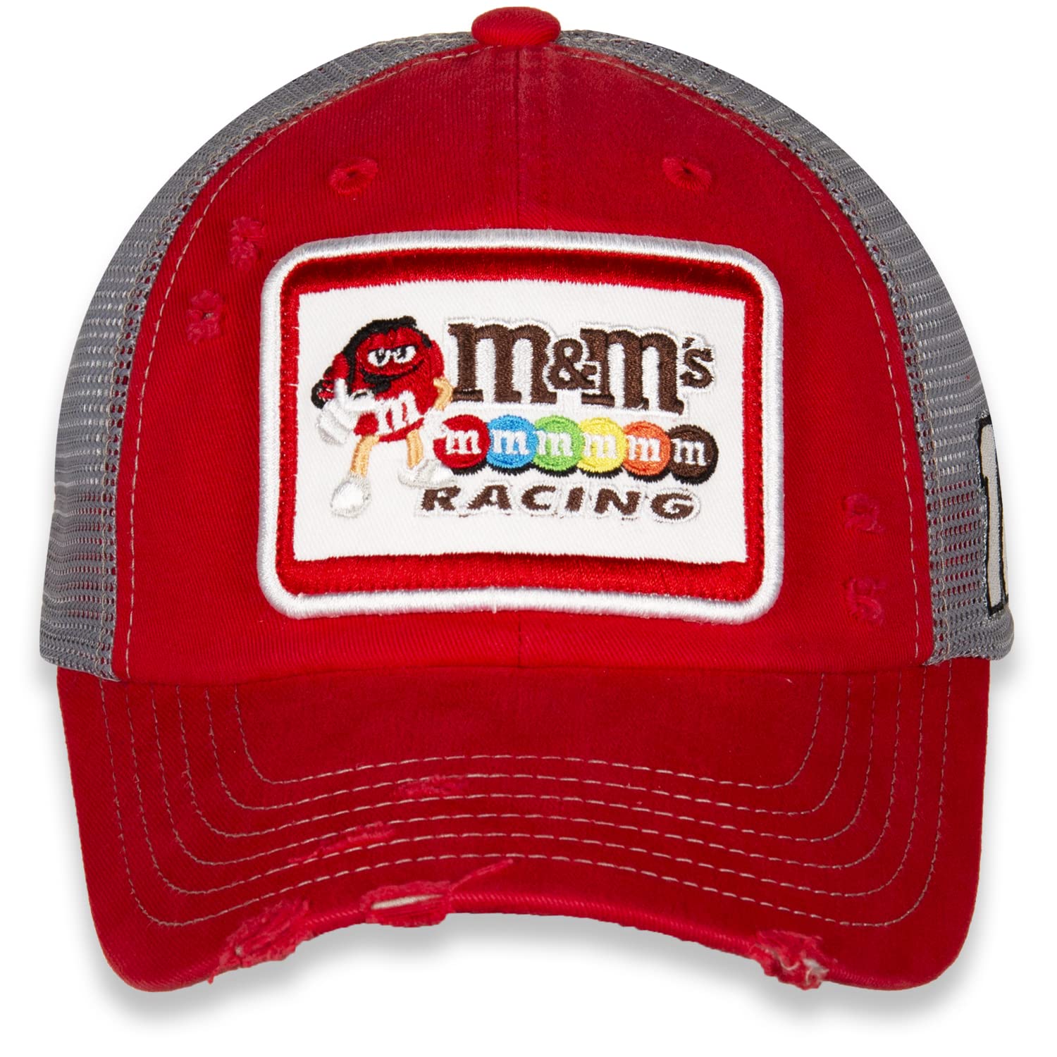 Checkered Flag Sports NASCAR 2022 Vintage Patch Trucker Mesh Adjustable Hat Cap-Kyle Busch #18