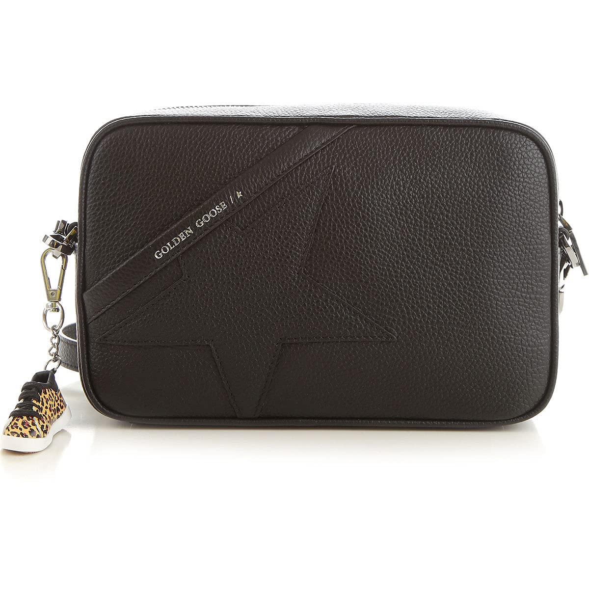 Golden Goose Star Bag Hammered Leather Body Star And Shoulder Strap Womens Pouches