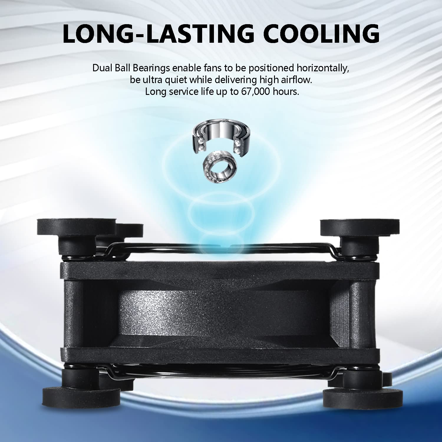 GOCKUAP USB Computer Cooling Fan - 80mm Quiet Dual PC Fan 5V with Speed Control for Flat Panel TV AV Receiver Router DVR PlayStation Xbox Cabinet Cooler